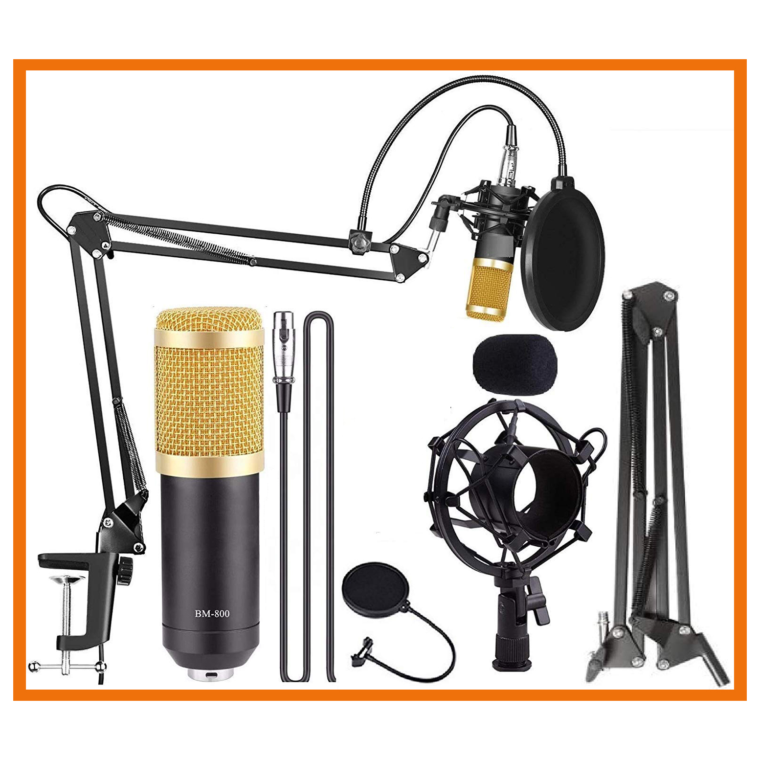 BM-800 Condenser Microphone Full Studio Setup - BM800 Complete Package Price Mic Condenser ...