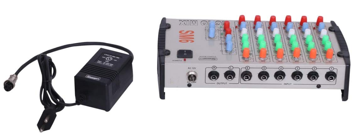 STRANGER SM6 6-channel Stereo Echo Audio Mixer with TRS/Jack Inputs ...