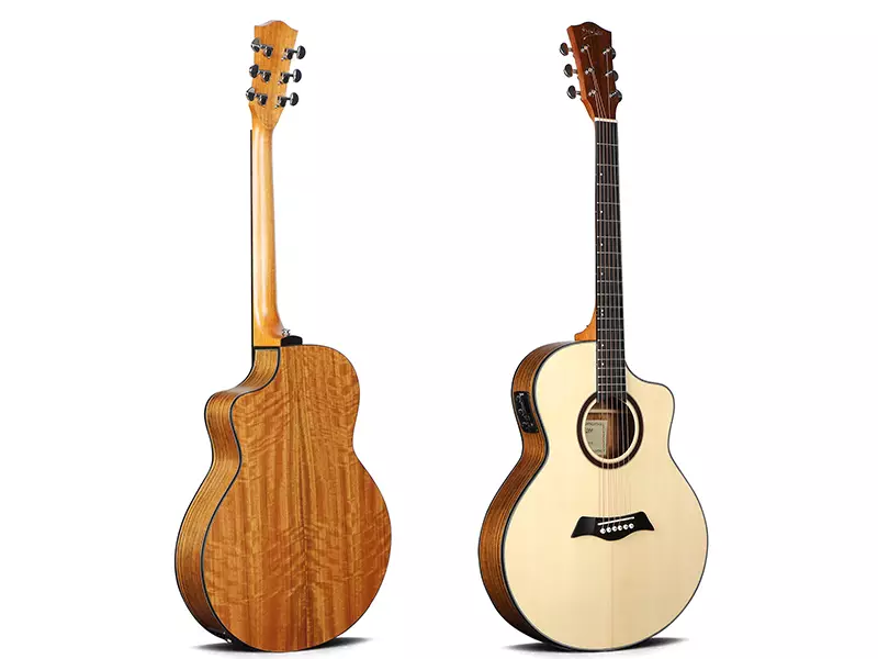 Deviser LS-161N-EQ – 40" Spruce + Walnut JF Cutaway Acoustic Guitar ...
